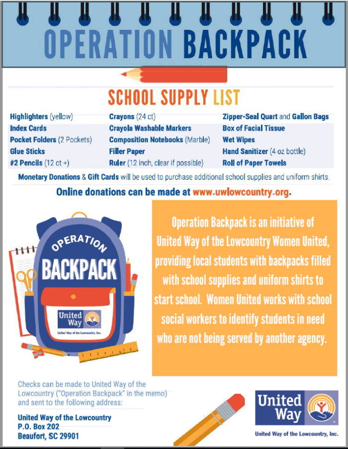 Operation Backpack Flyer 2018 (without dropoff locations | United Way ...